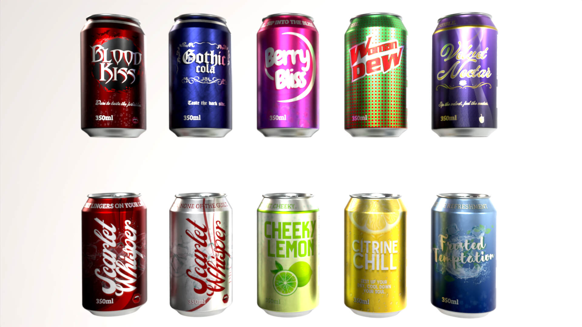 Soda Can Collection - 10 Flavors Daz Content by dwrgames