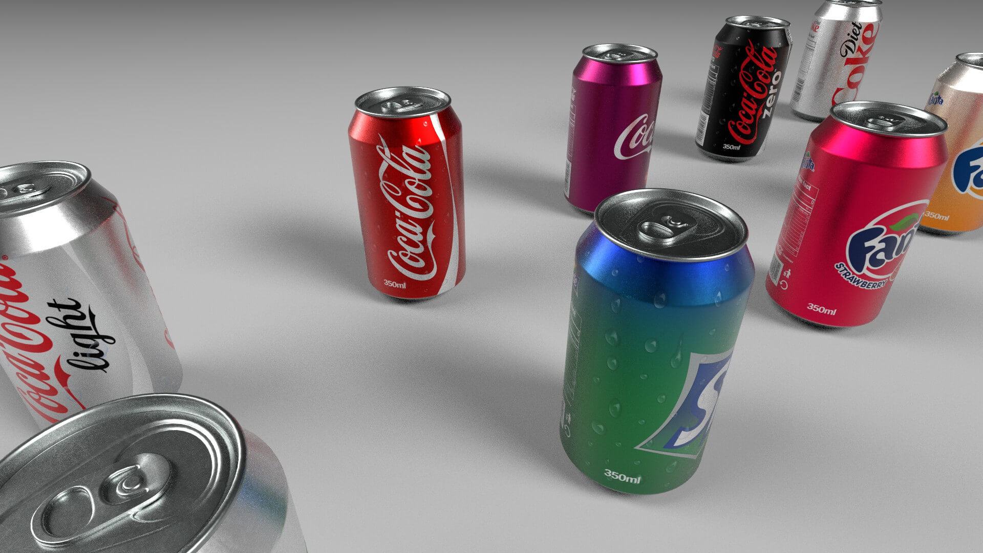 Real Soda Can Material Pack (Coca-Cola Collection) Daz Content by dwrgames