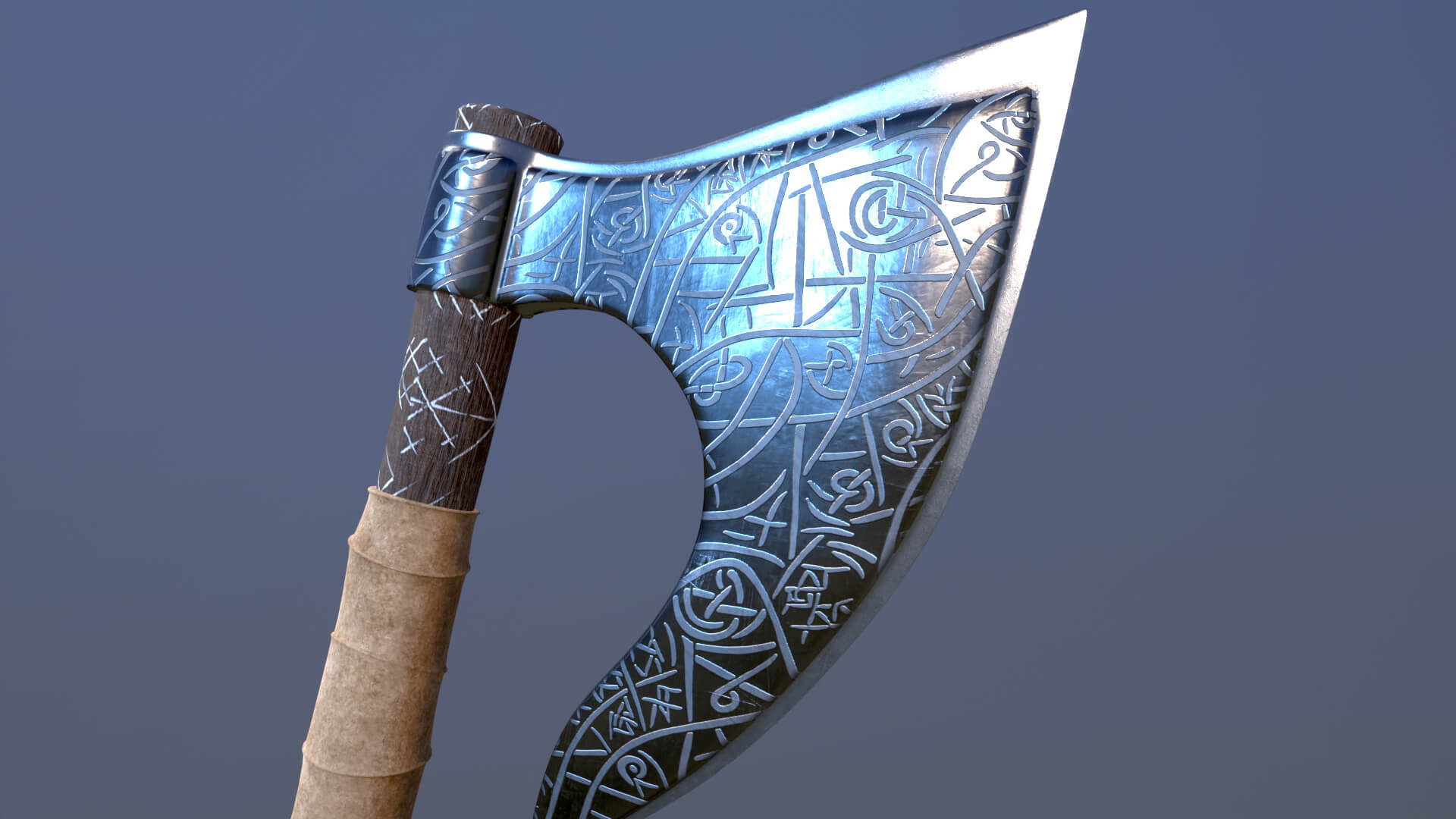 Viking Rune Ax - 3D Model by dwrgames