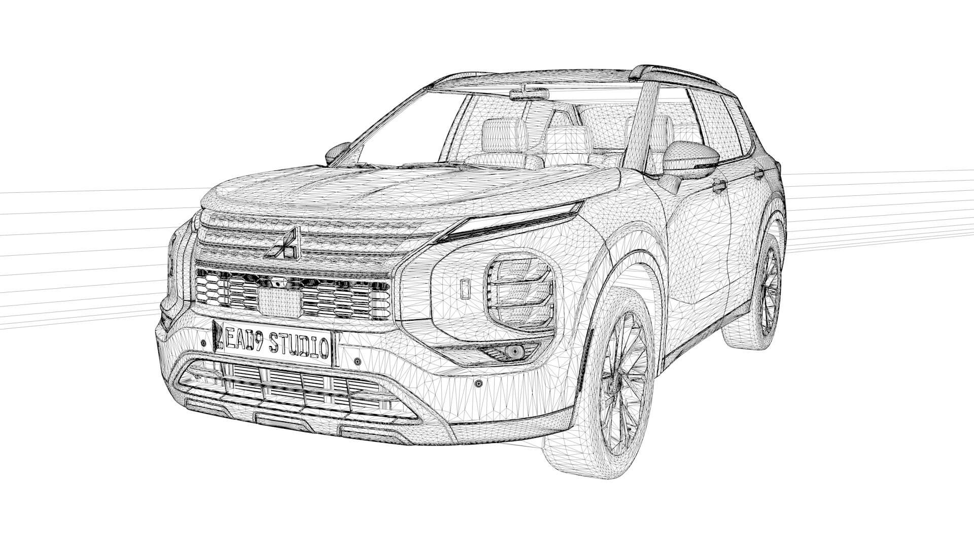 2022 Mitsubishi Outlander - 3D Model by EA09studio