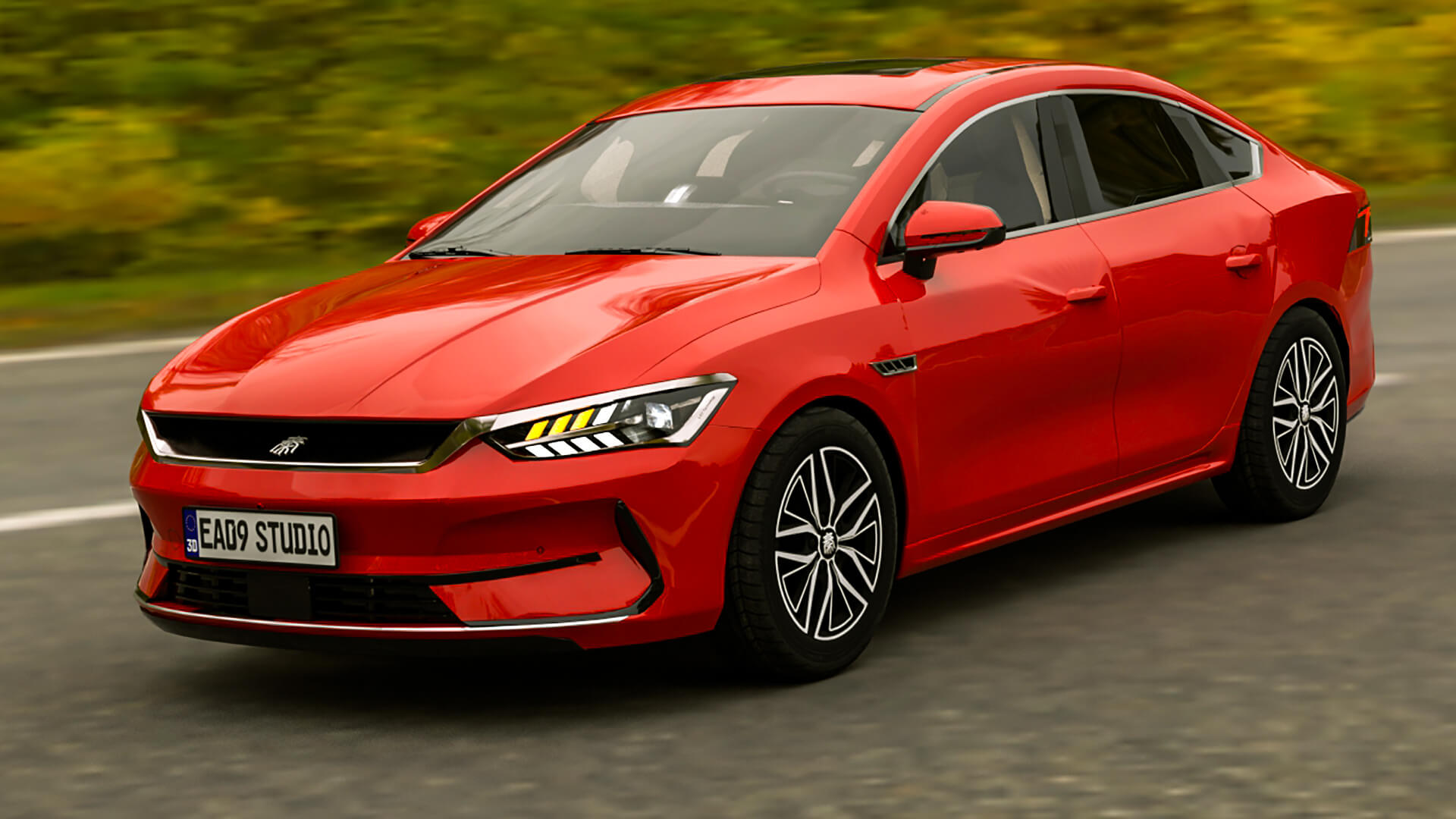 2024 BYD Qin-Plus EV 3D Model by EA09studio