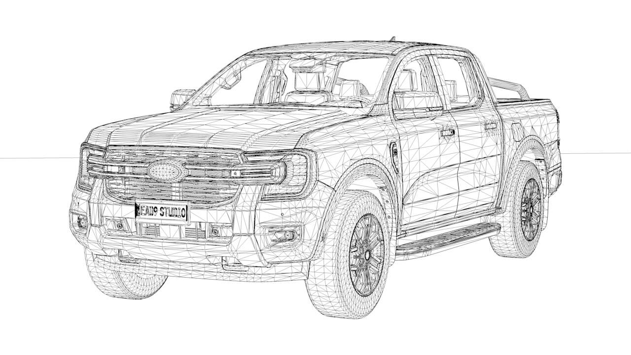 2024 Ford Ranger Raptor - 3D Model by EA09studio