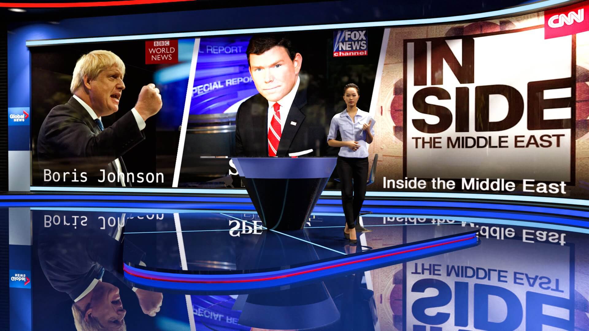 Global News Studio - 3D Model by EA09studio