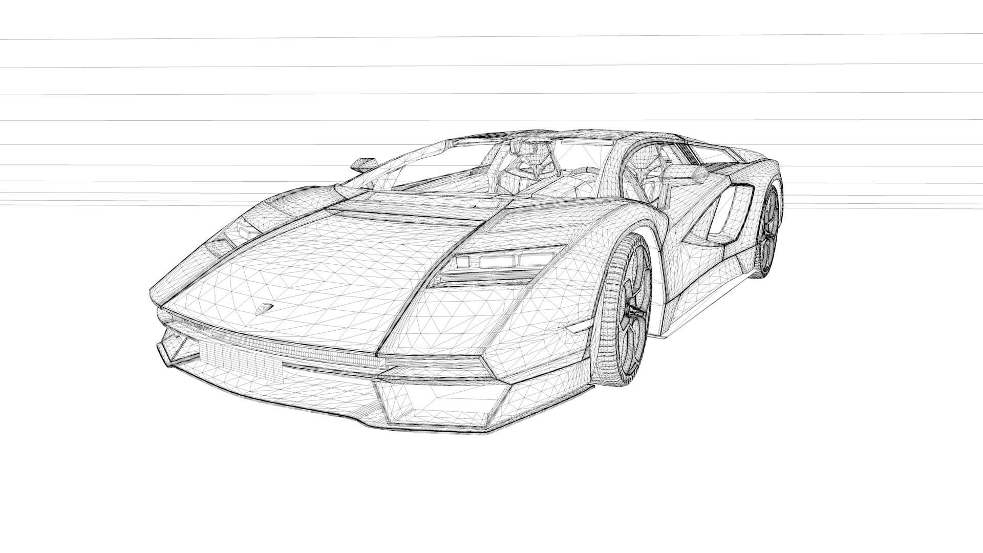 Lamborghini Countach 2022 - 3D Model by EA09studio