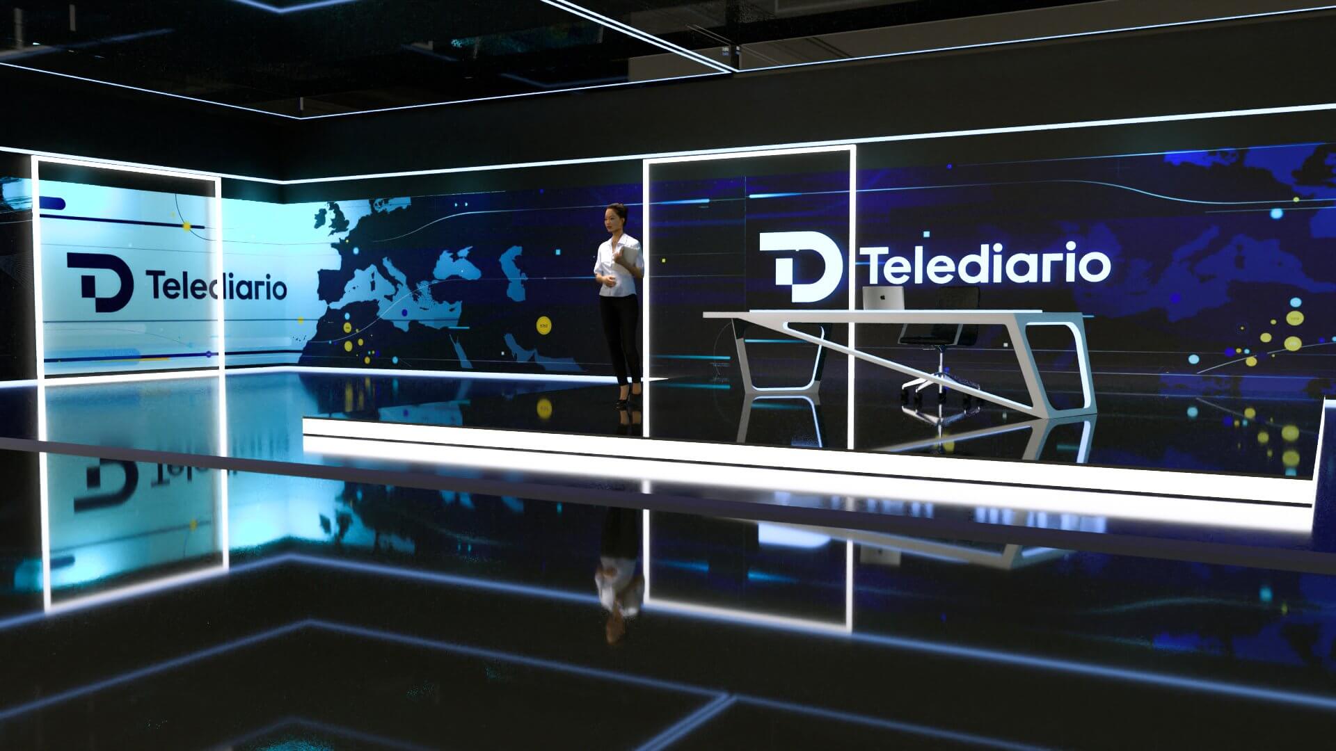 News Studio D Telediario - 3D Model by EA09studio