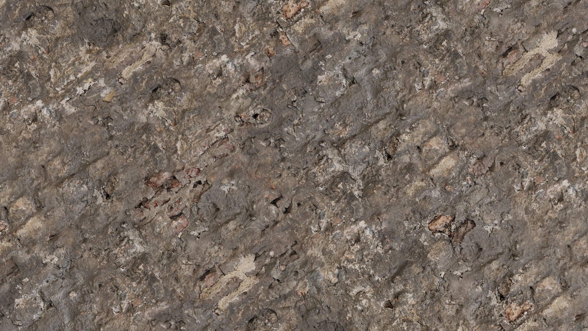 Old Damaged Brick Plaster Wall PBR Texture by Eagle Soft