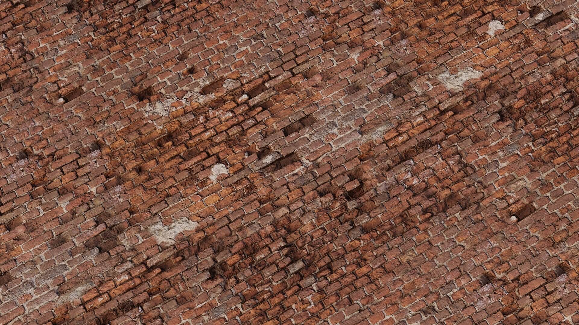 Old Damaged Brick Wall PBR Texture by Eagle Soft