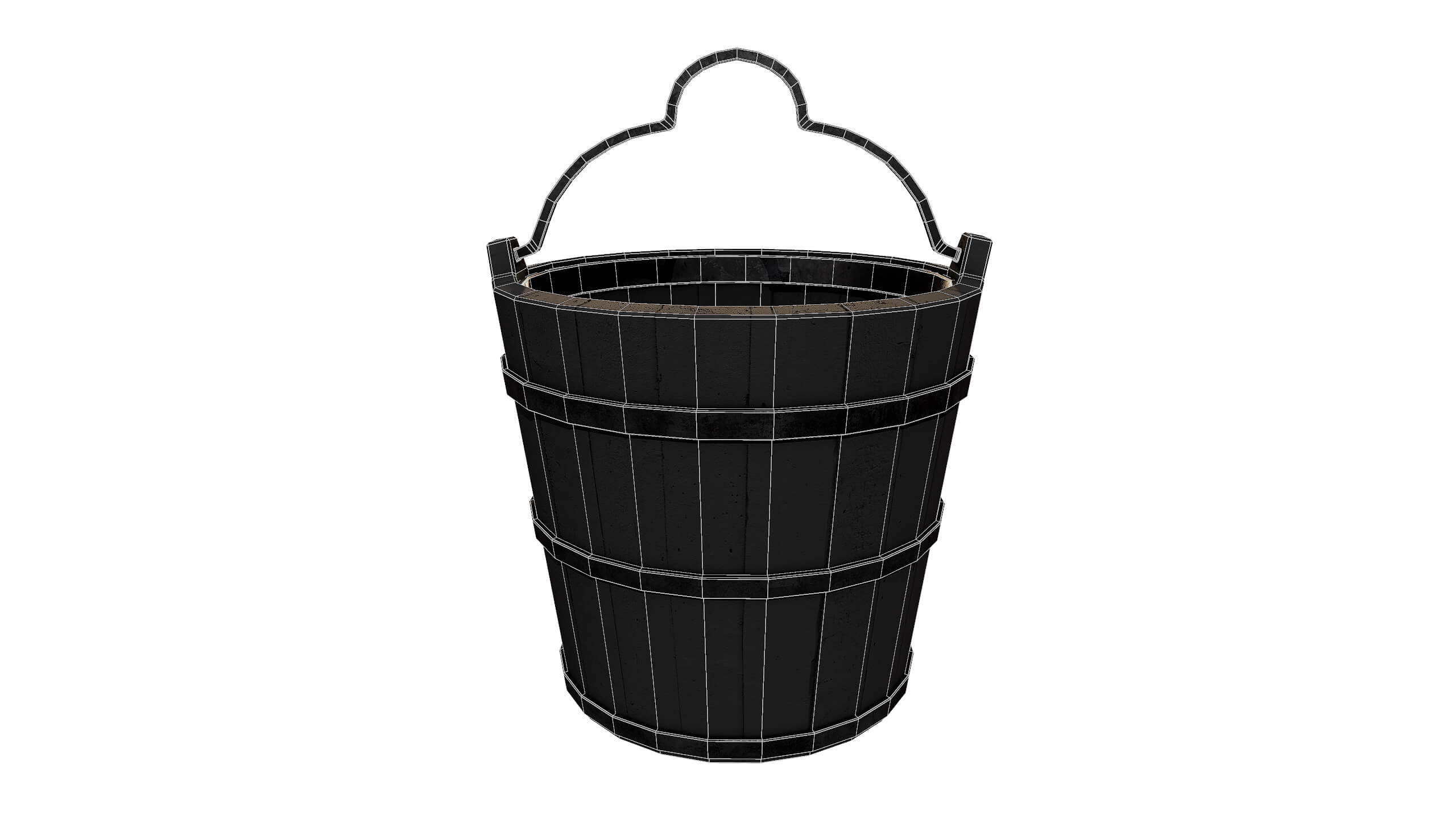 Old Wooden Bucket Low Poly 3D Model by Eagle Soft