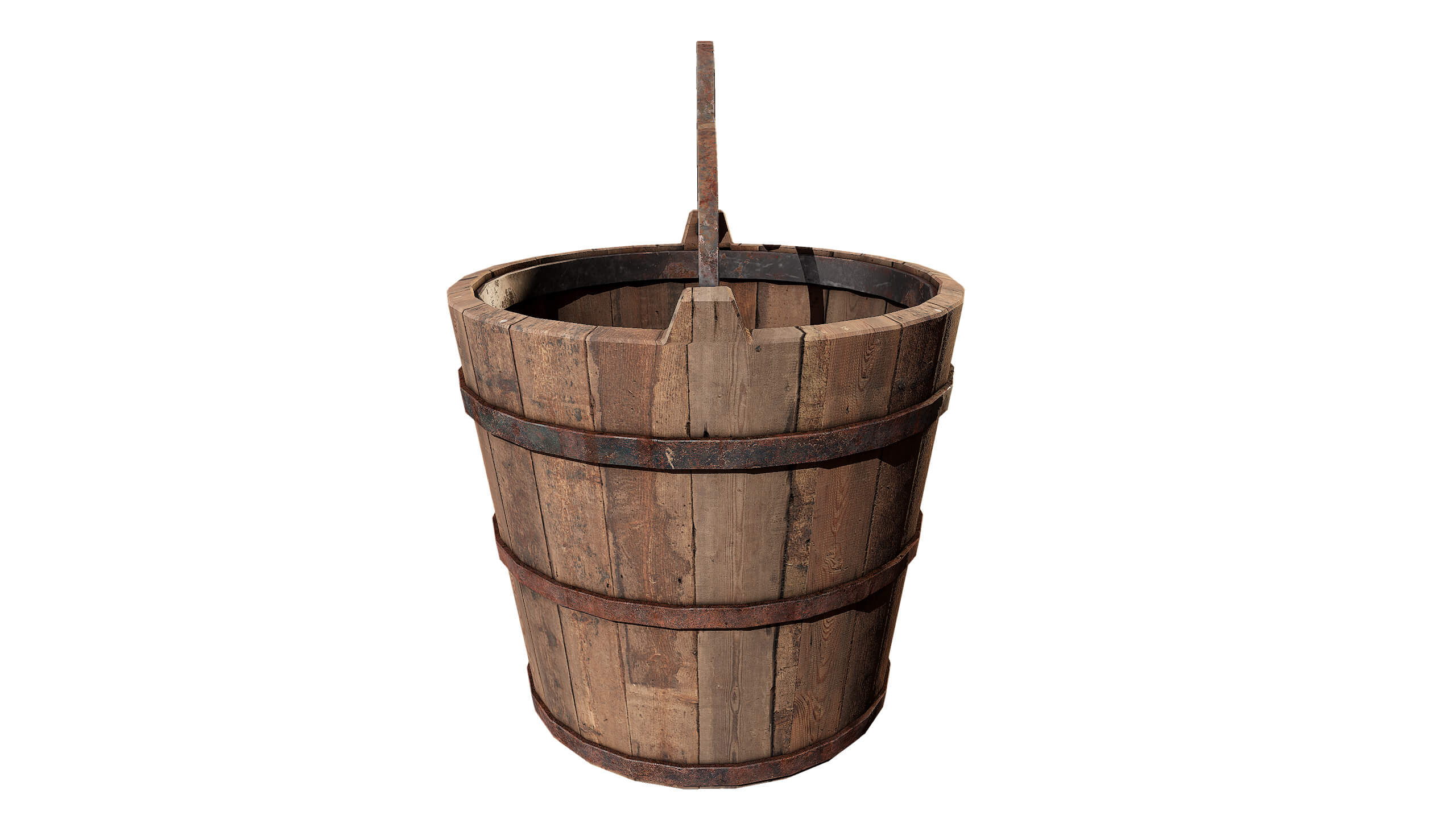 Old Wooden Bucket Low Poly 3D Model by Eagle Soft
