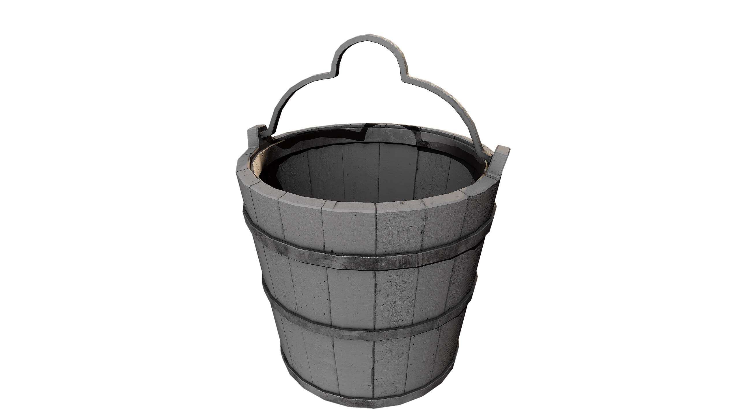 Old Wooden Bucket Low Poly 3D Model by Eagle Soft