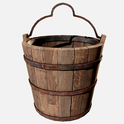 Old Wooden Bucket Low Poly 3D Model by Eagle Soft