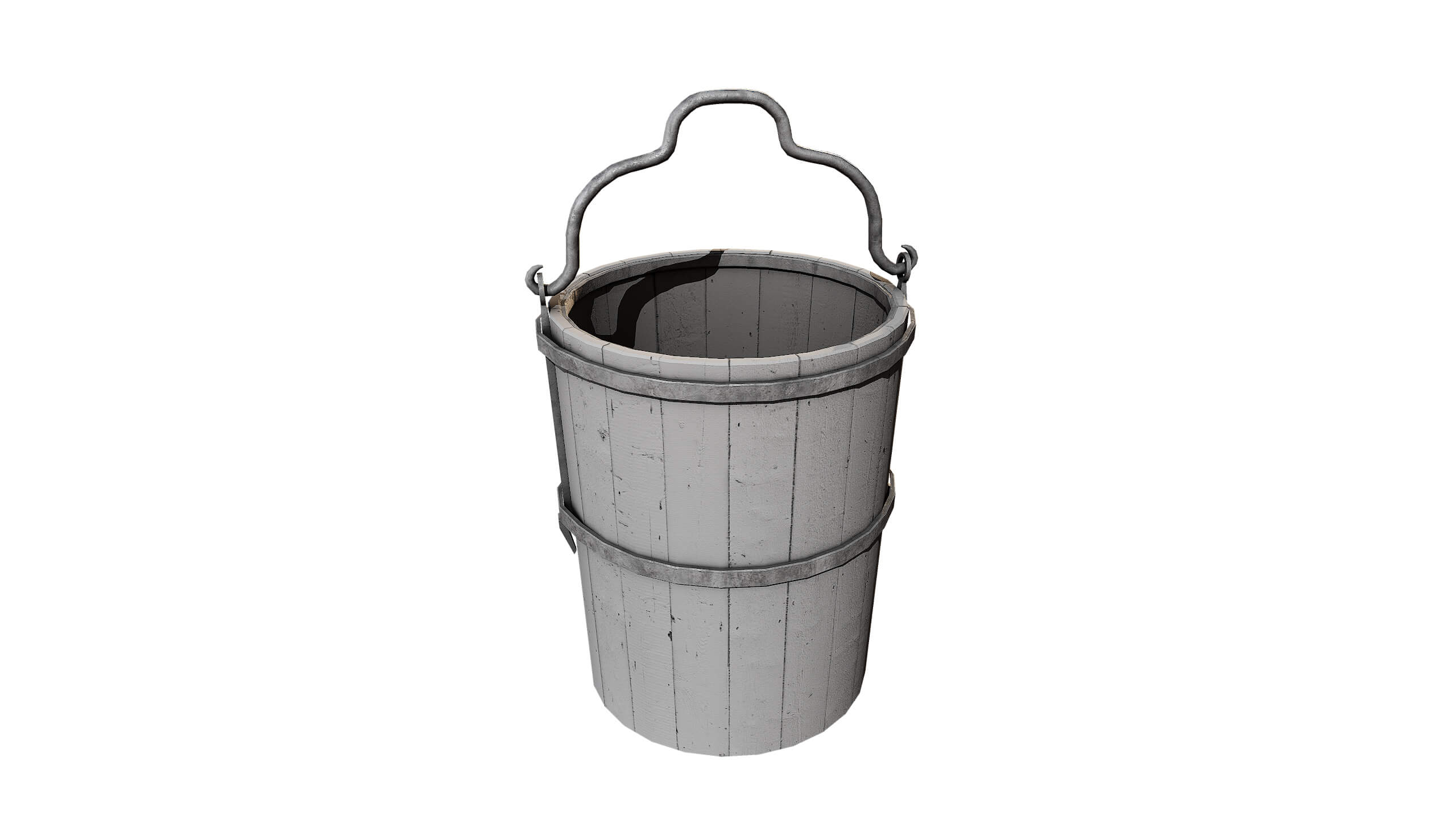 Old Wooden Bucket Low Poly 3D Model by Eagle Soft