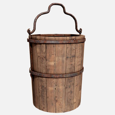 Old Wooden Bucket Low Poly 3D Model by Eagle Soft