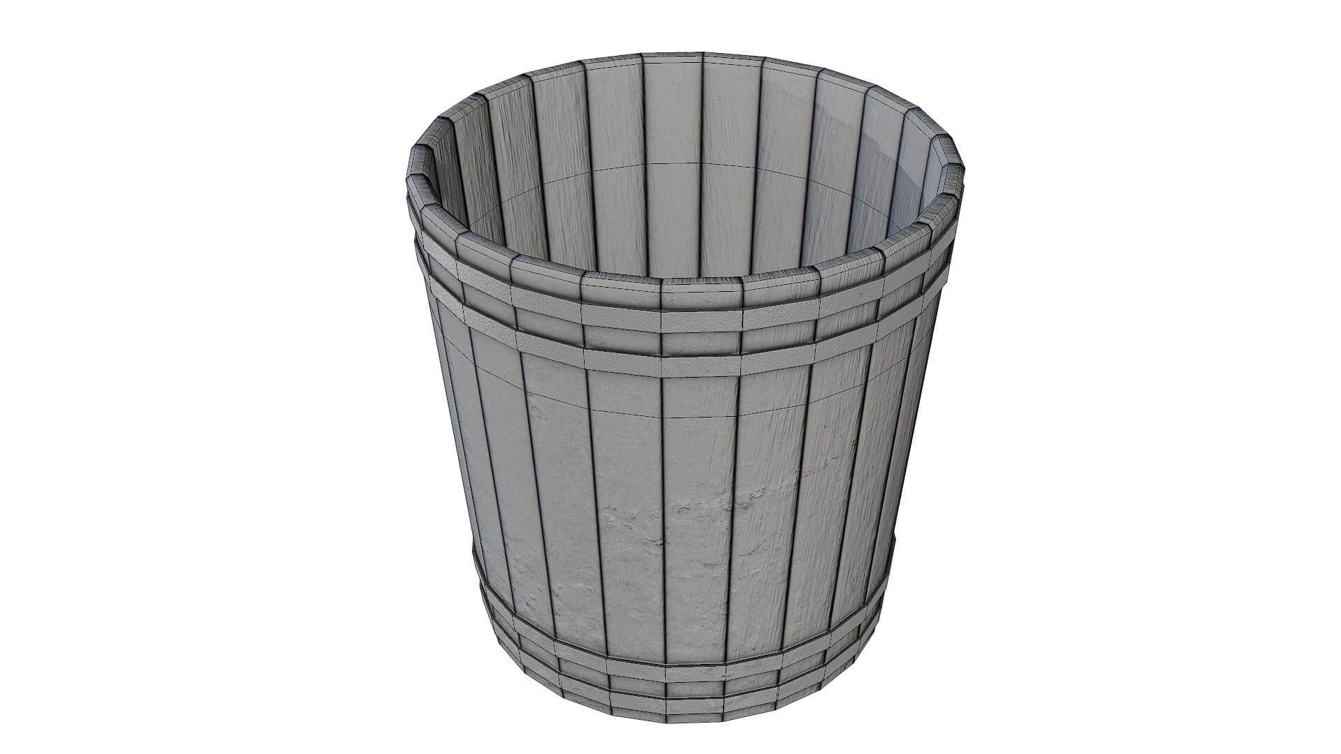 Old Wooden Bucket - 3D Model by Eagle Soft