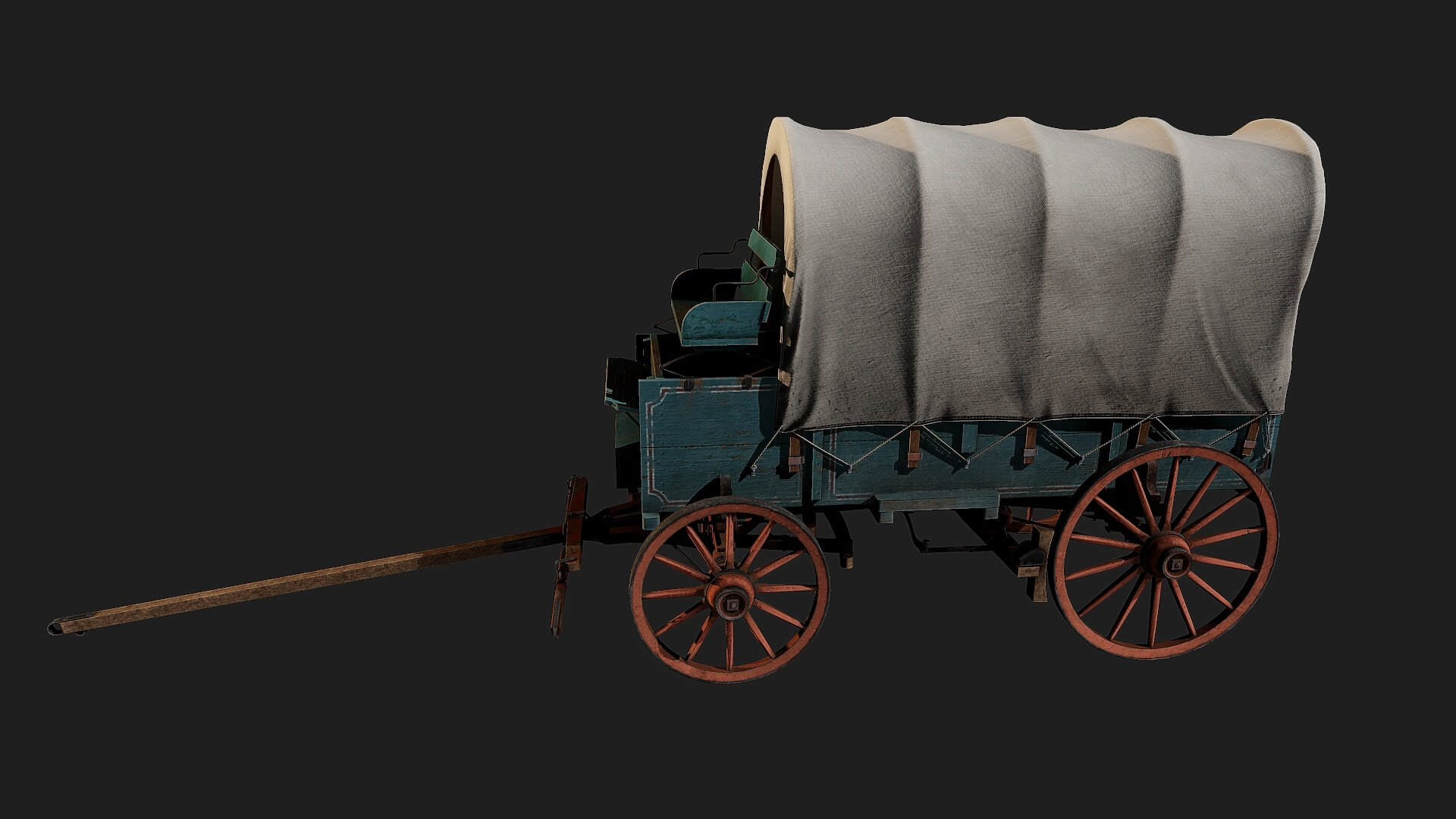 Wooden Covered Cart - 3D Model by Eagle Soft
