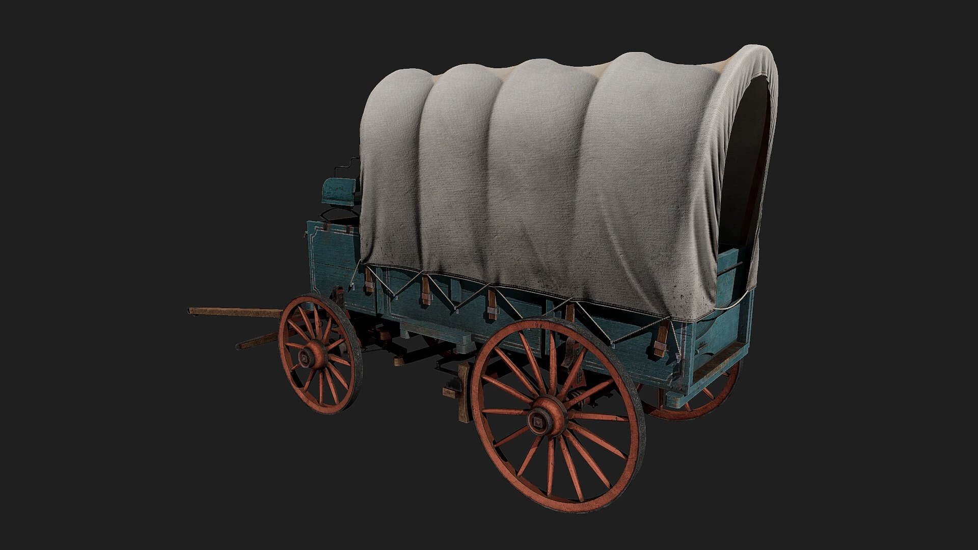 Wooden Covered Cart - 3D Model by Eagle Soft