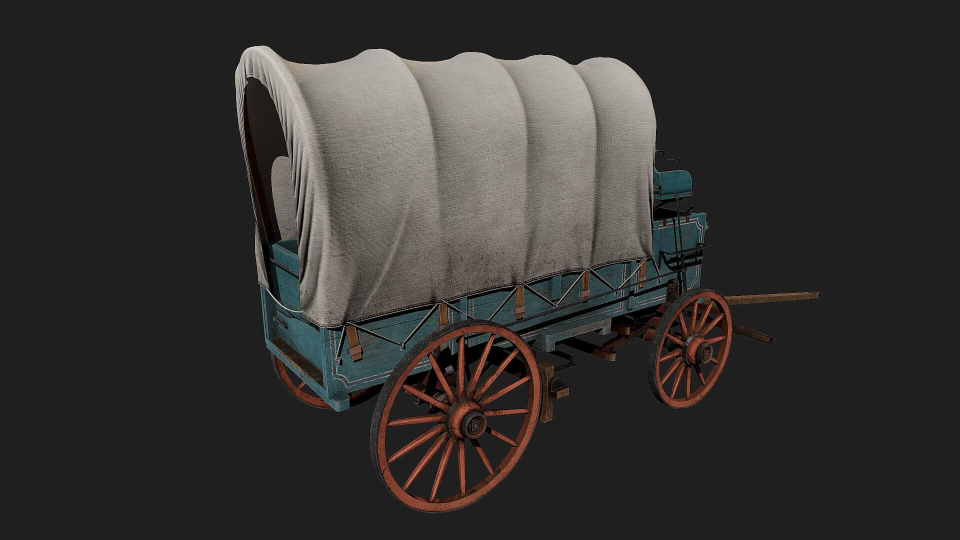 Wooden Covered Cart - 3D Model by Eagle Soft
