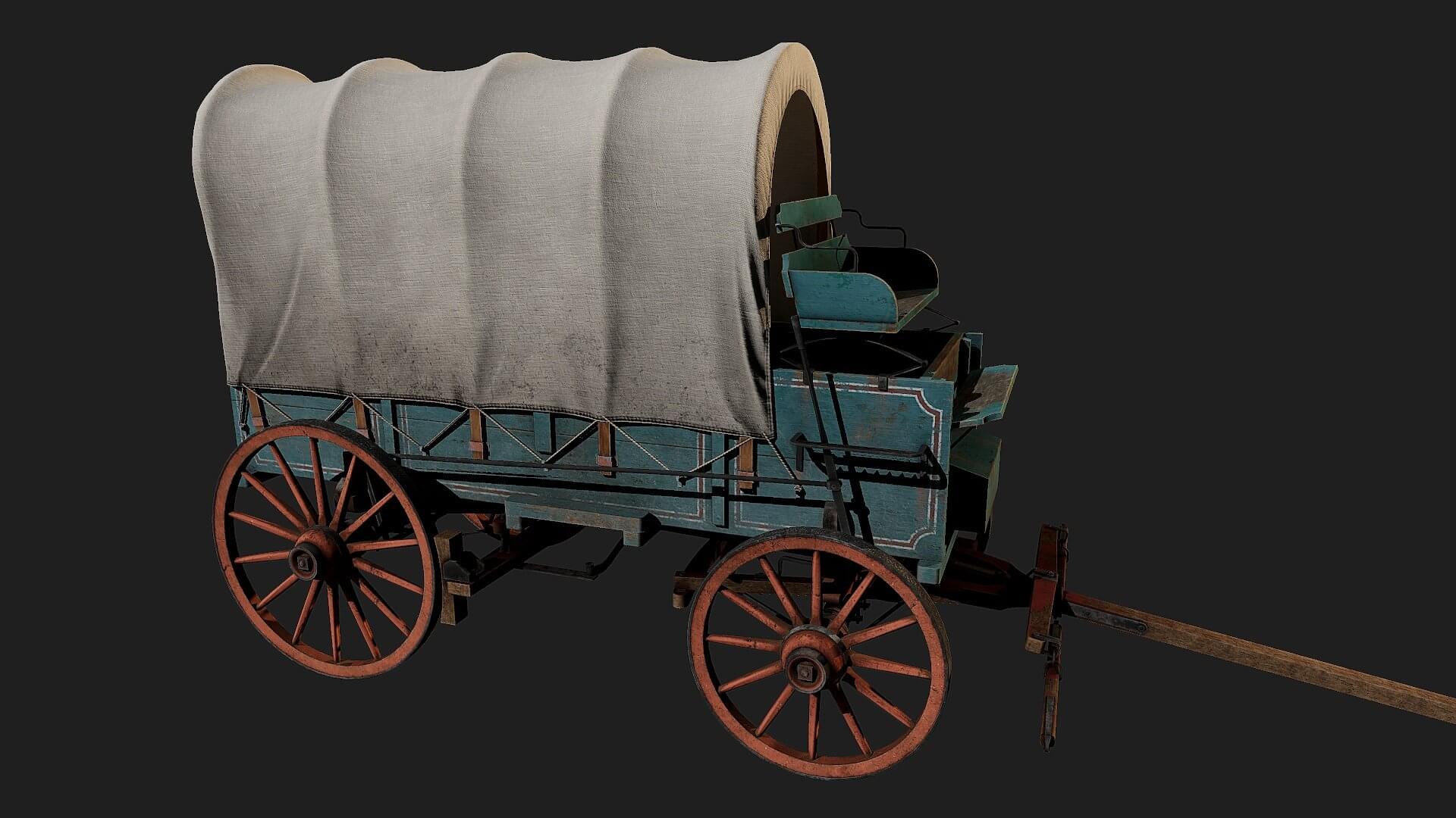 Wooden Covered Cart - 3D Model by Eagle Soft