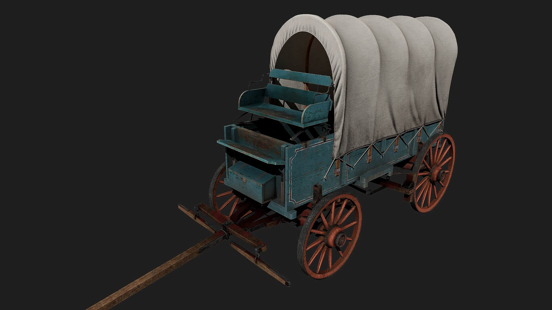 Wooden Covered Cart - 3D Model by Eagle Soft