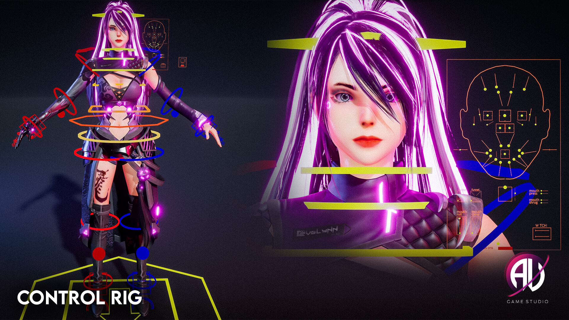 Cyberpunk Girl - Evelynn V3 3D Model by eatmylazer