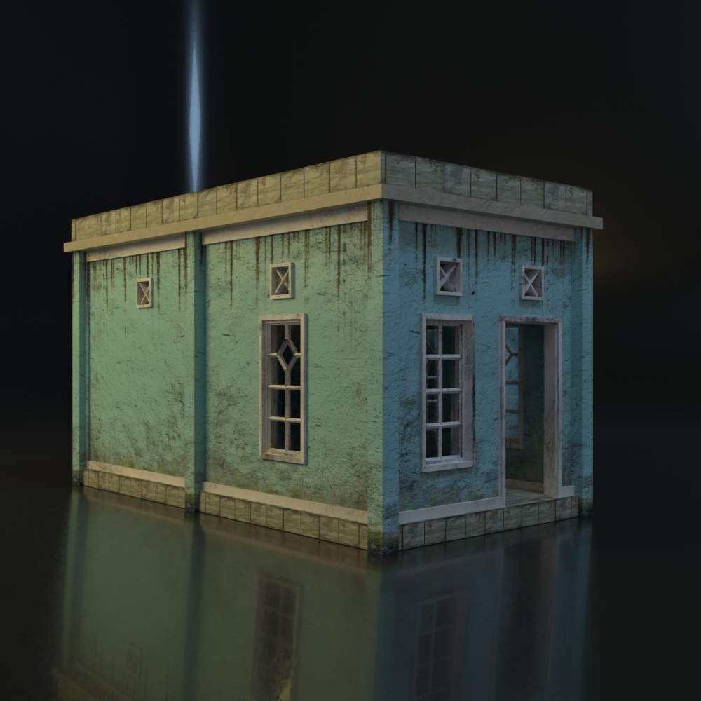 House with Interior and Door Assets - 3D Model by eboldstudio