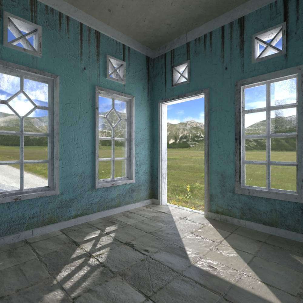 House with Interior and Door Assets - 3D Model by eboldstudio