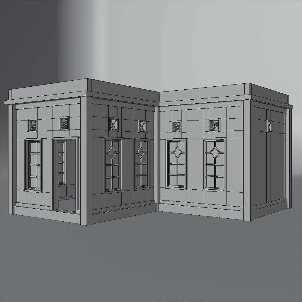 House with Interior and Door Assets - 3D Model by eboldstudio