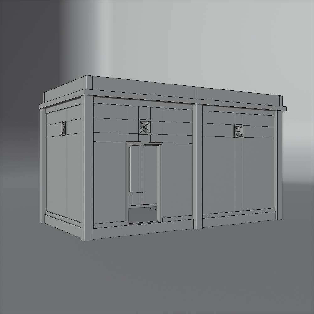 House with Interior and Door Assets - 3D Model by eboldstudio