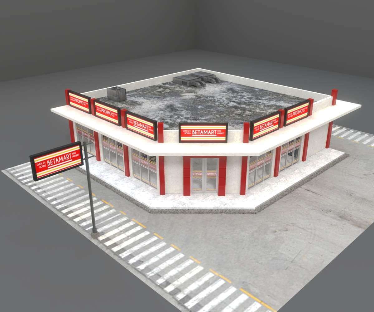 Minimarket Store - 3D Model by eboldstudio