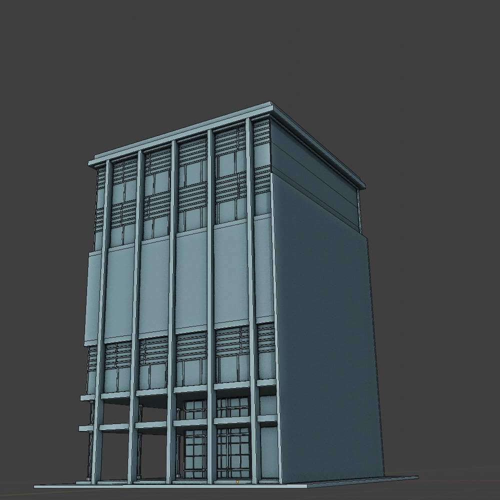 Modern Building Commercial - 3D Model by eboldstudio