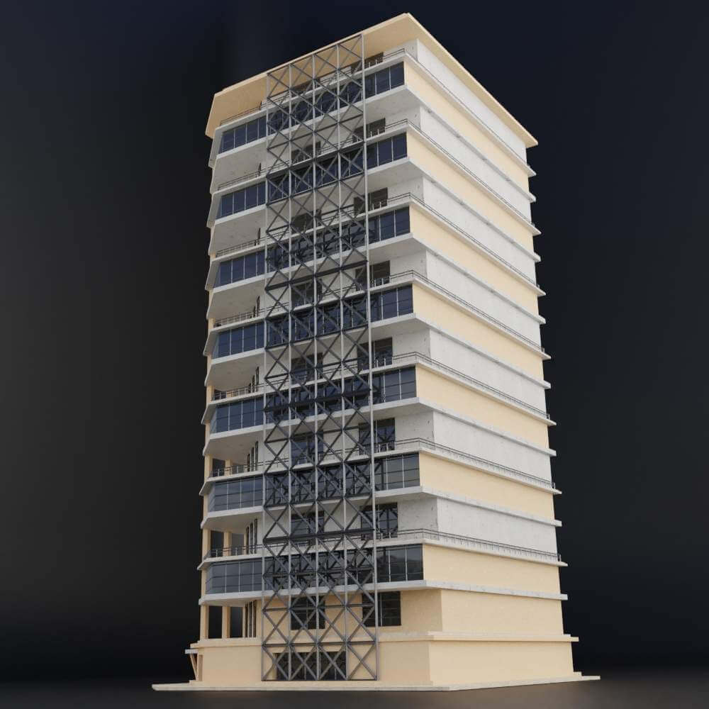 Modern City Building - 3D Model by eboldstudio