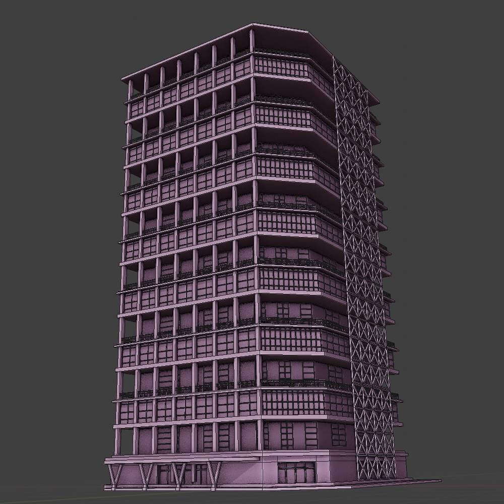 Modern City Building - 3D Model by eboldstudio