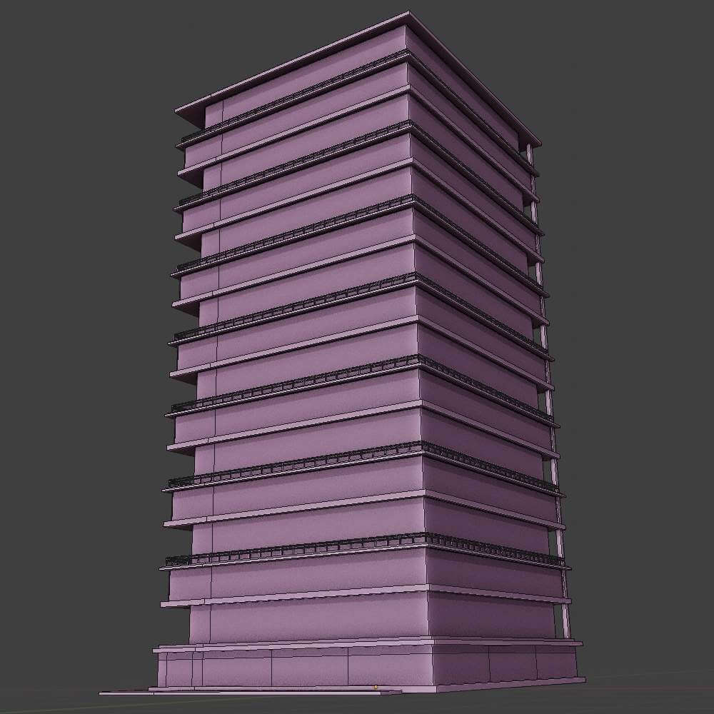 Modern City Building - 3D Model by eboldstudio