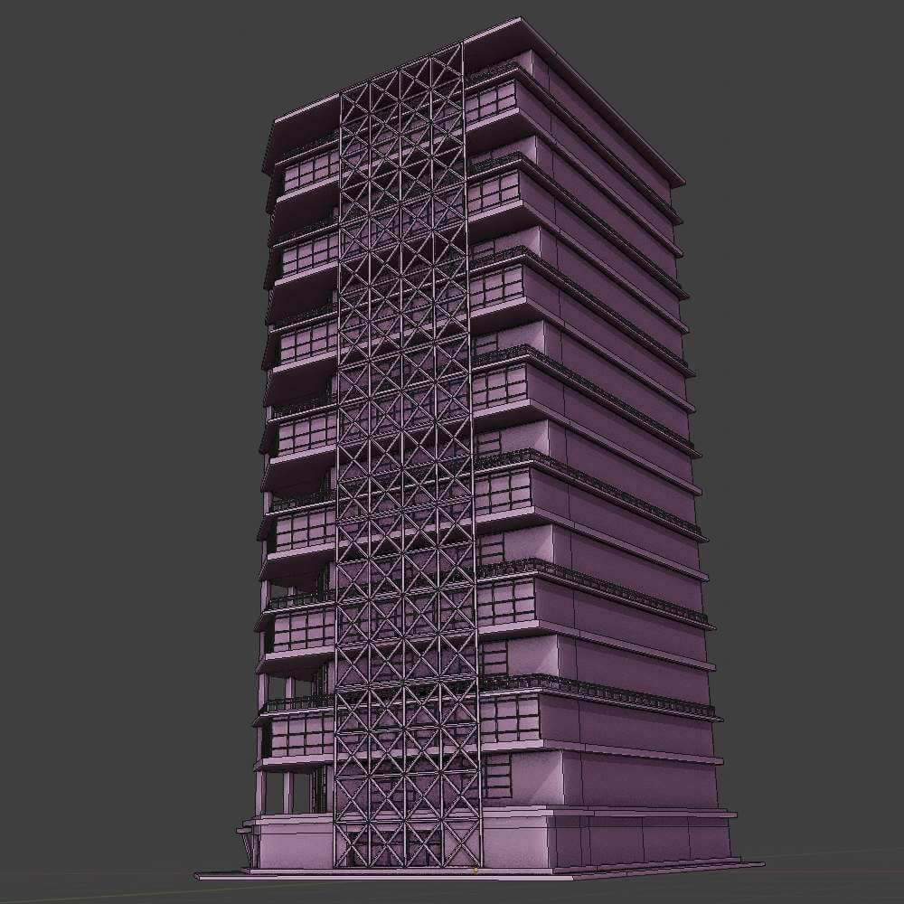 Modern City Building - 3D Model by eboldstudio