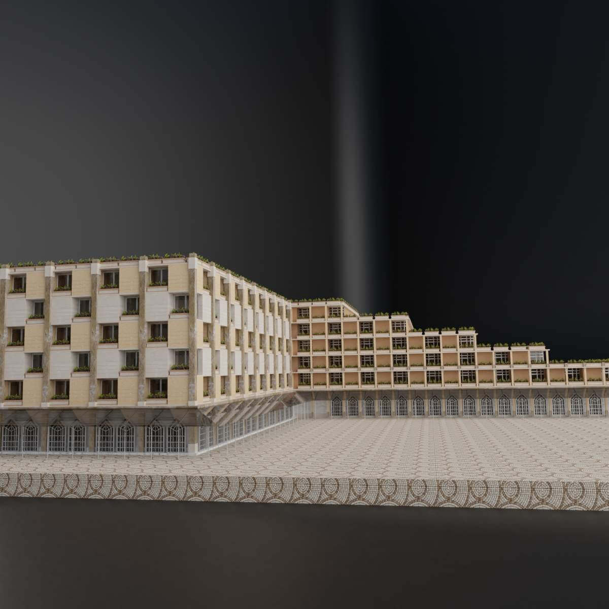 Modern Resort Hotel Building City Metropolis - 3D Model by eboldstudio