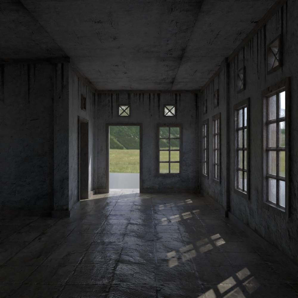 Old House with Interior and Door Assets - 3D Model by eboldstudio
