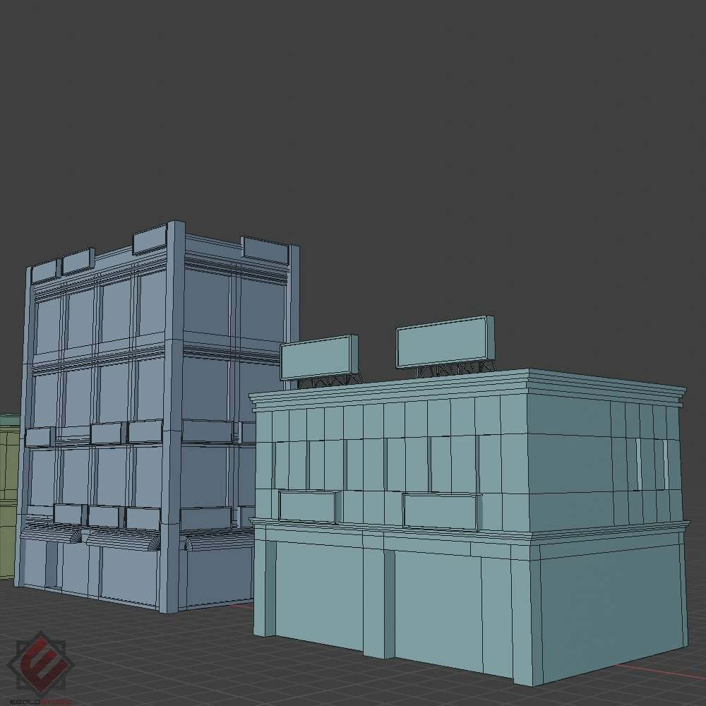 Urban City Building Pack - 3D Model by eboldstudio