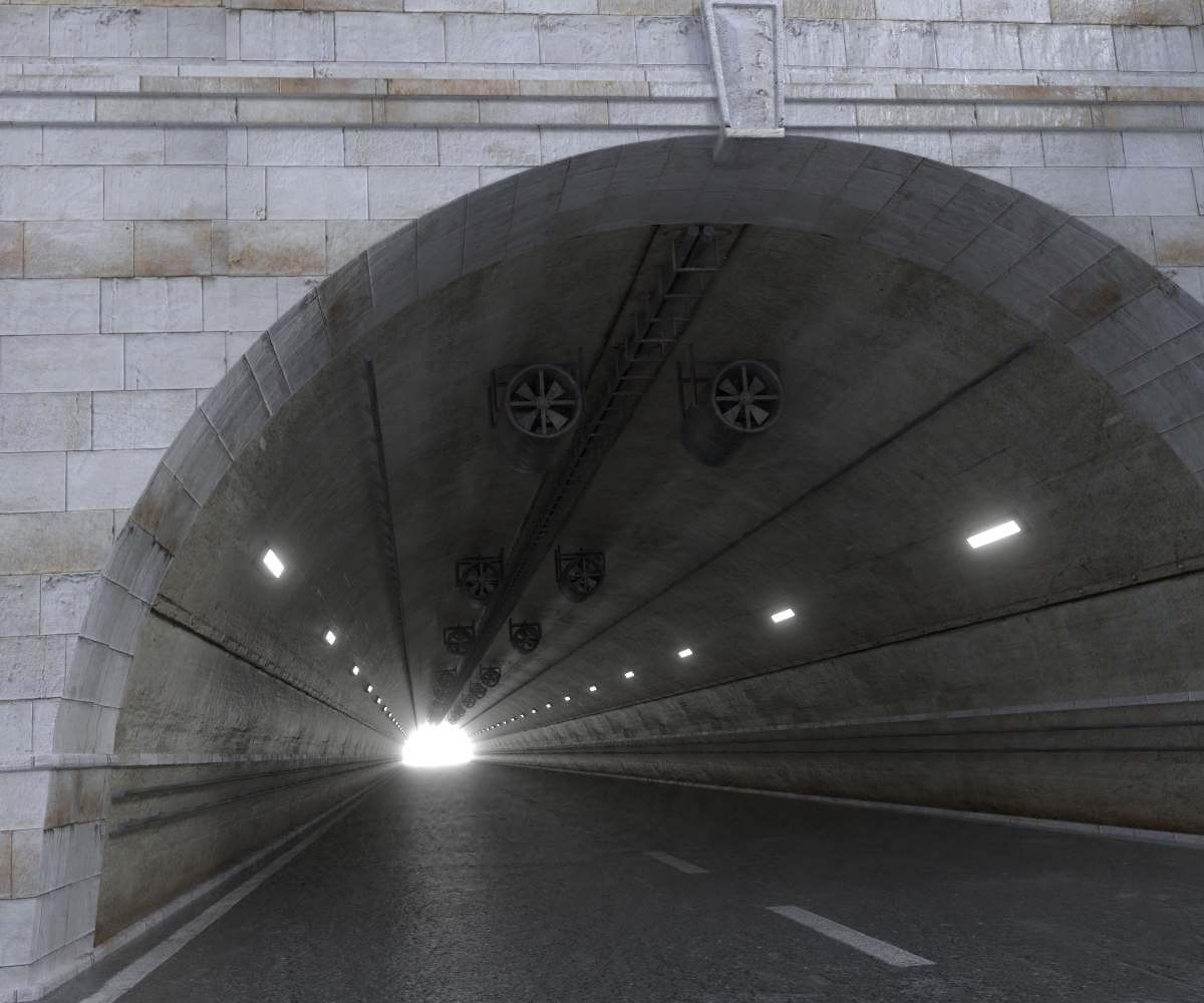 Road Tunnel Tileable with Entrance and Exit - 3D Model by eboldstudio