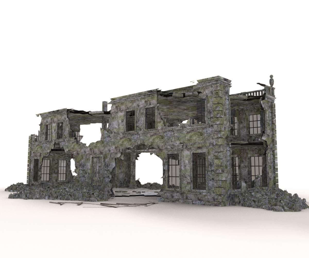 Ruined Apocalypse Building - 3D Model by eboldstudio