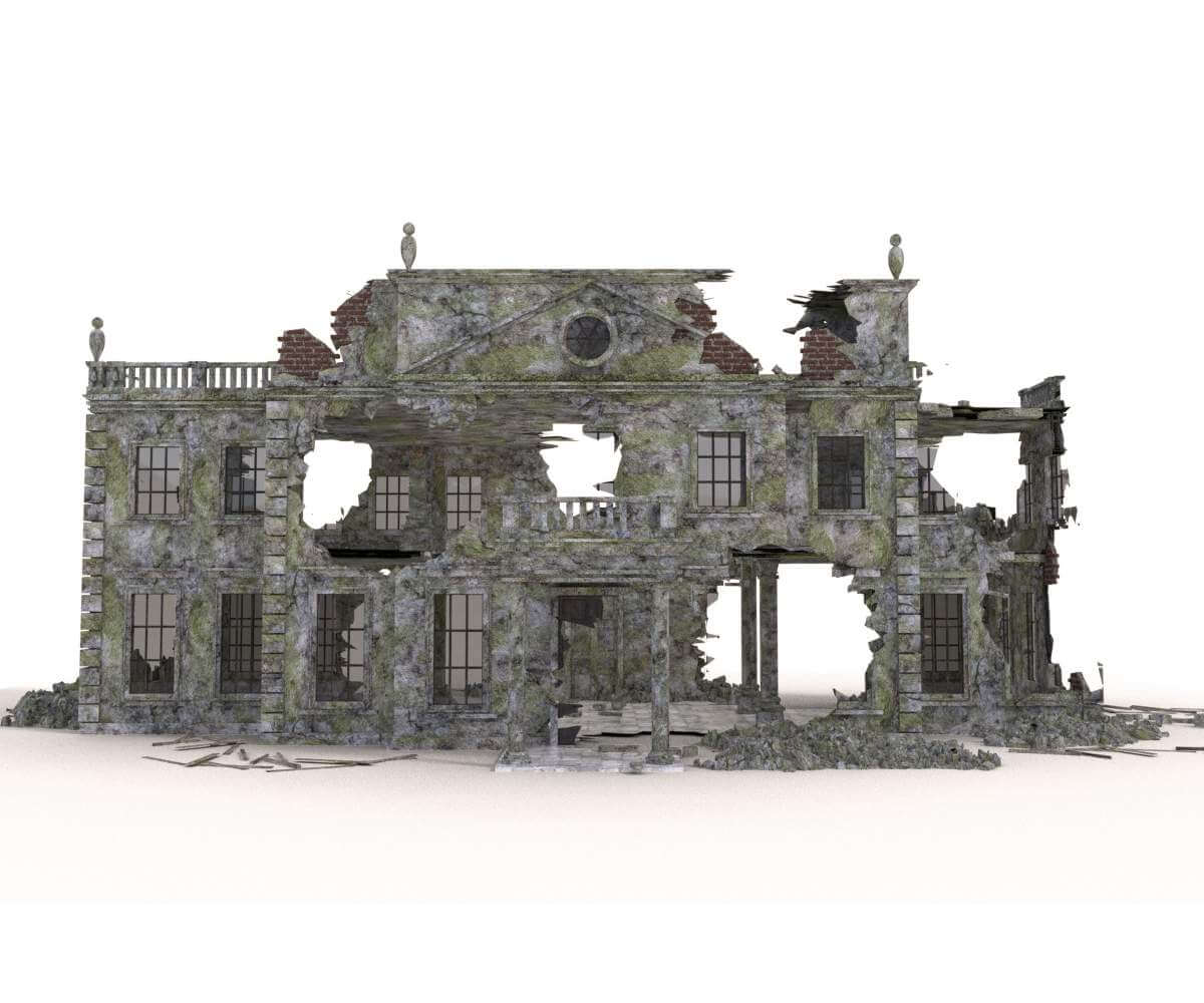 Ruined Apocalypse Building - 3D Model by eboldstudio