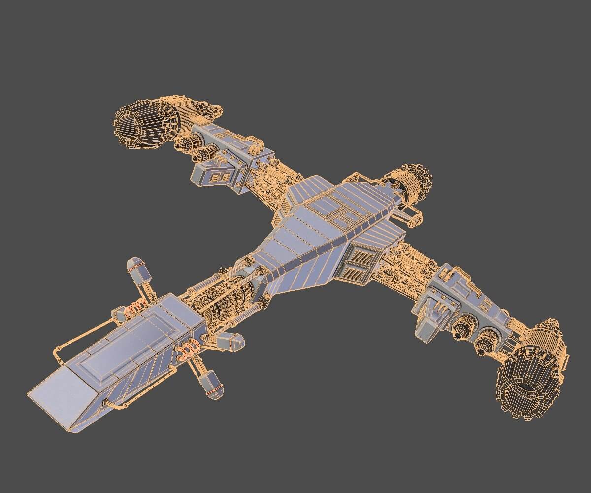 Sci-Fi Spaceship 3D Model by eboldstudio