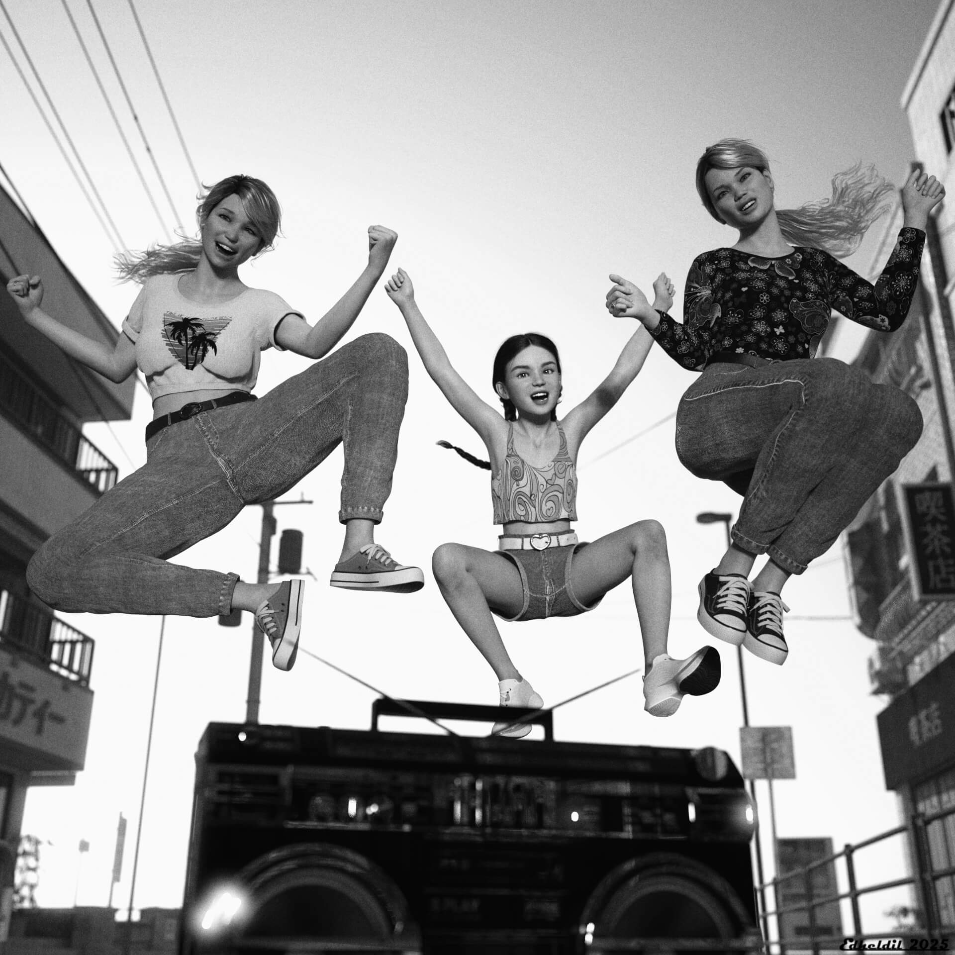 Beastie Girls 3D Render, Digital Art by Edheldil3D