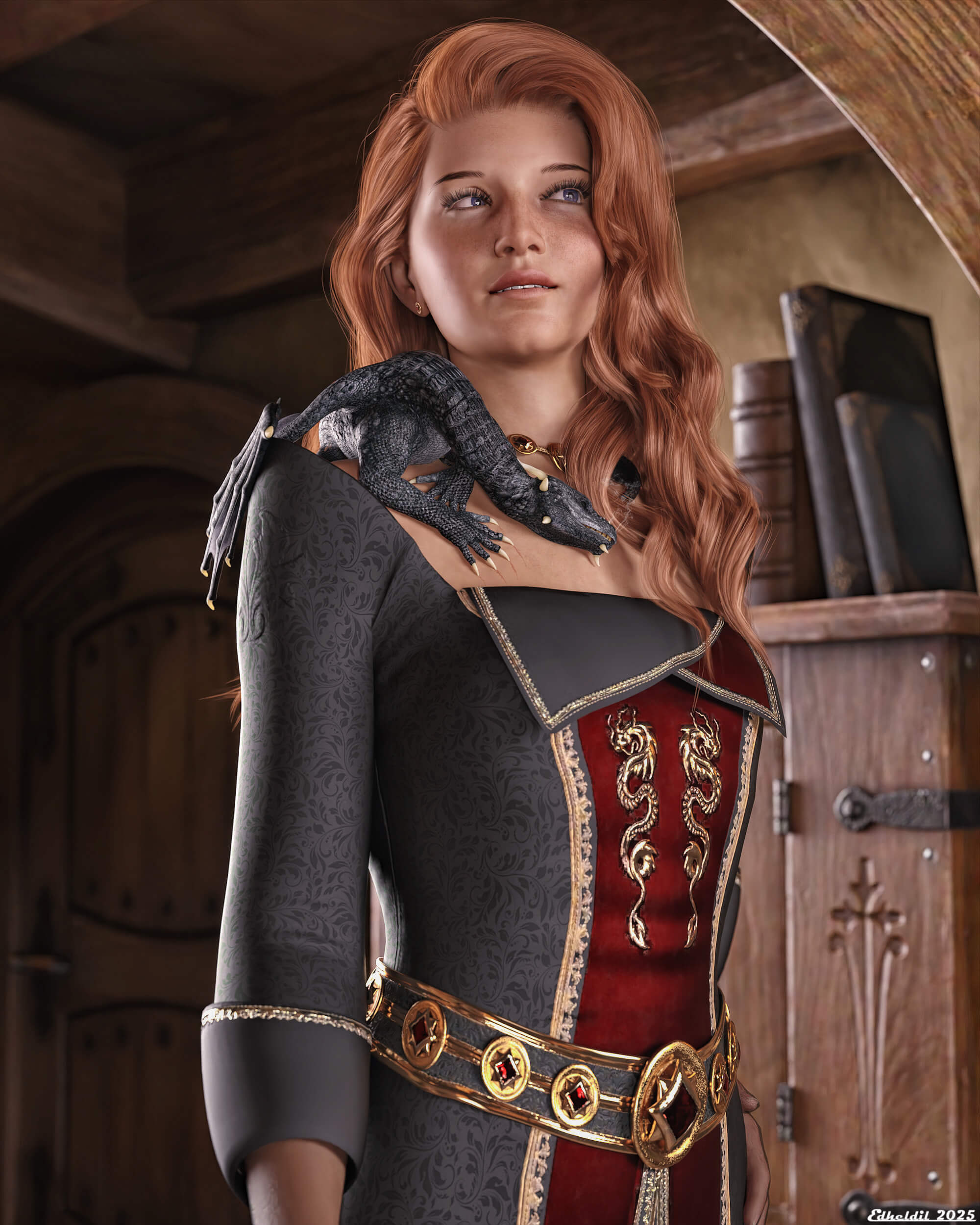 Dragon Lady 3D Render, Digital Art by Edheldil3D