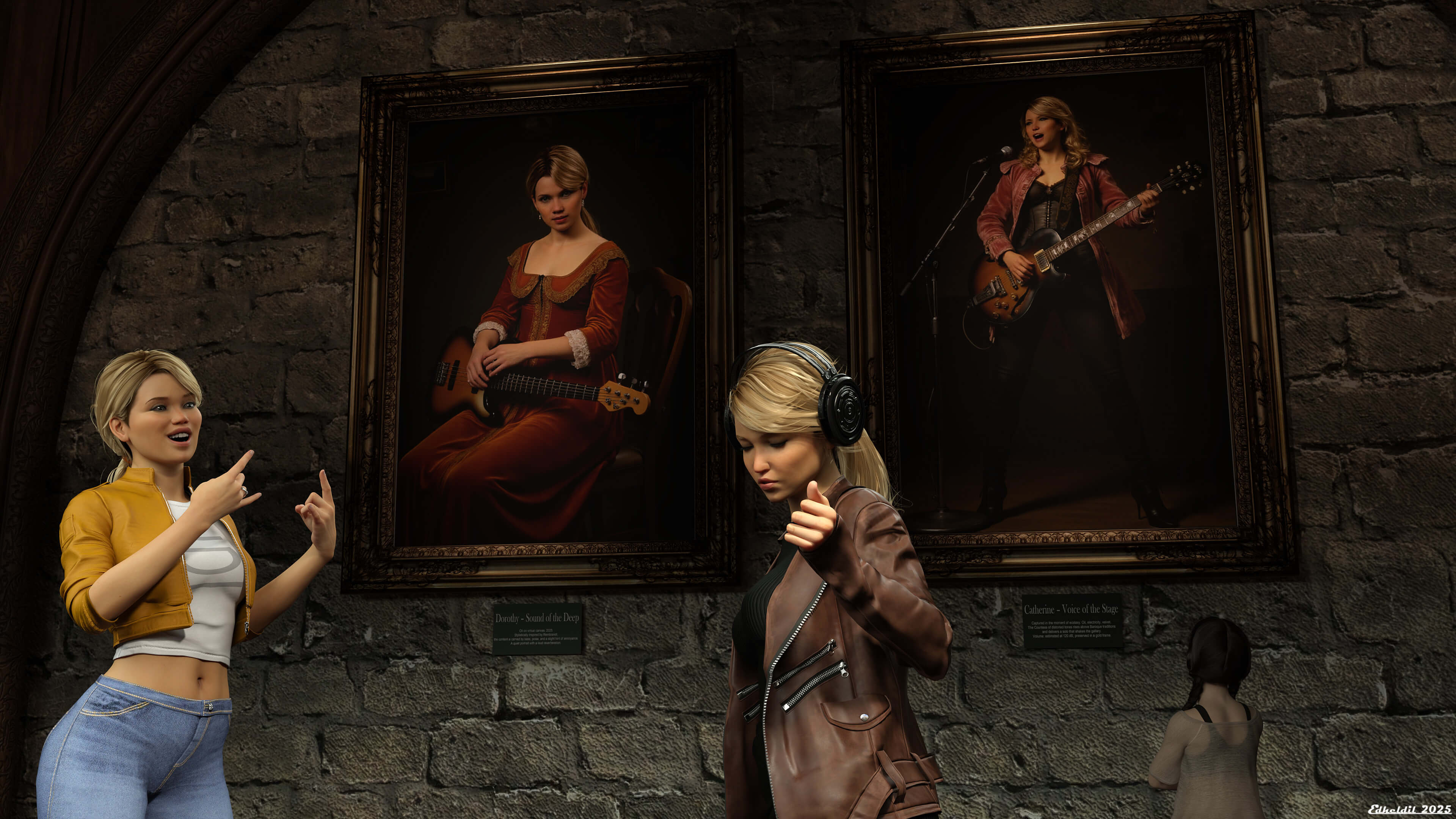 Wild Chicks - Baroque'n'Roll 3D Render, Digital Art by Edheldil3D