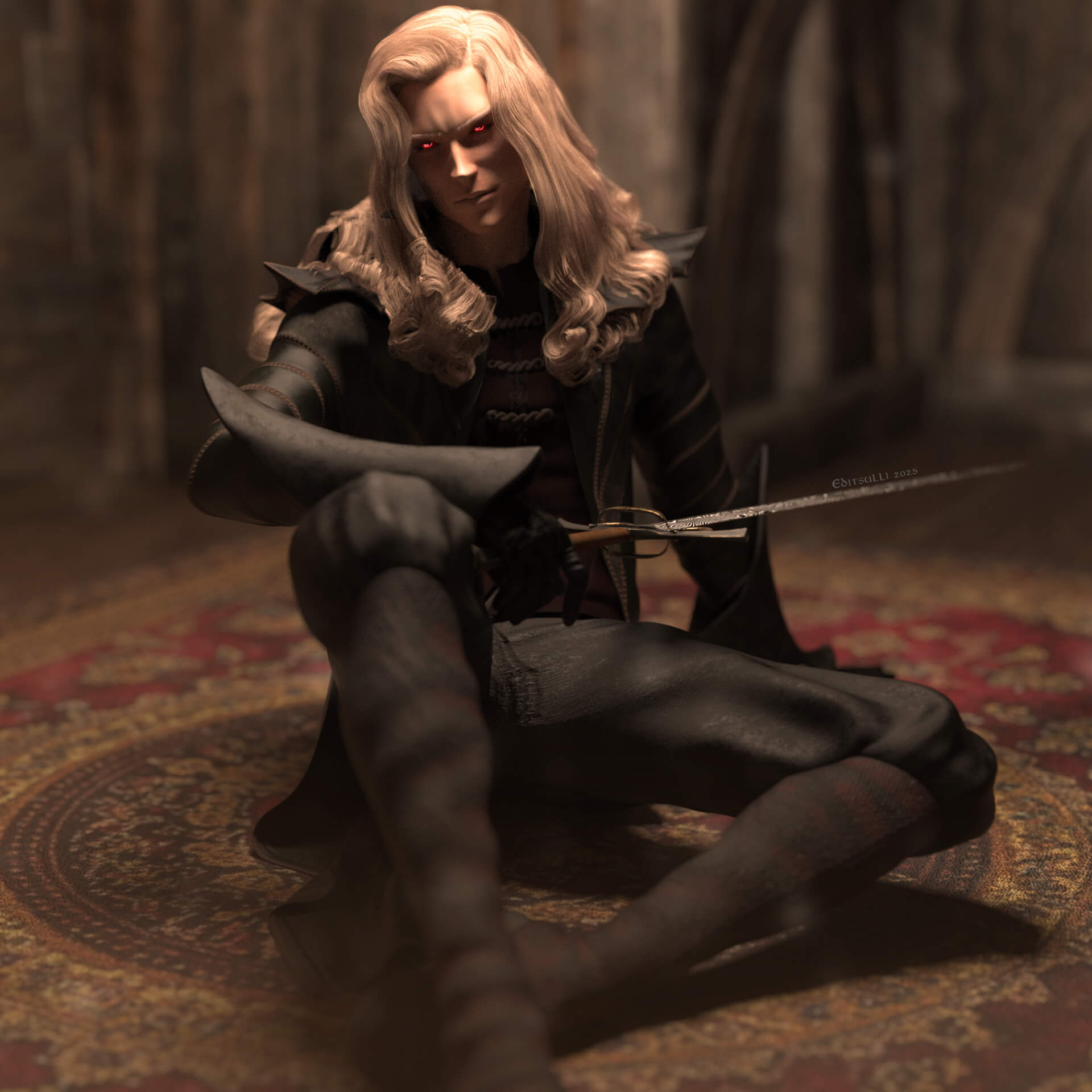 Alucard 3D Render, Digital Art by editsulli