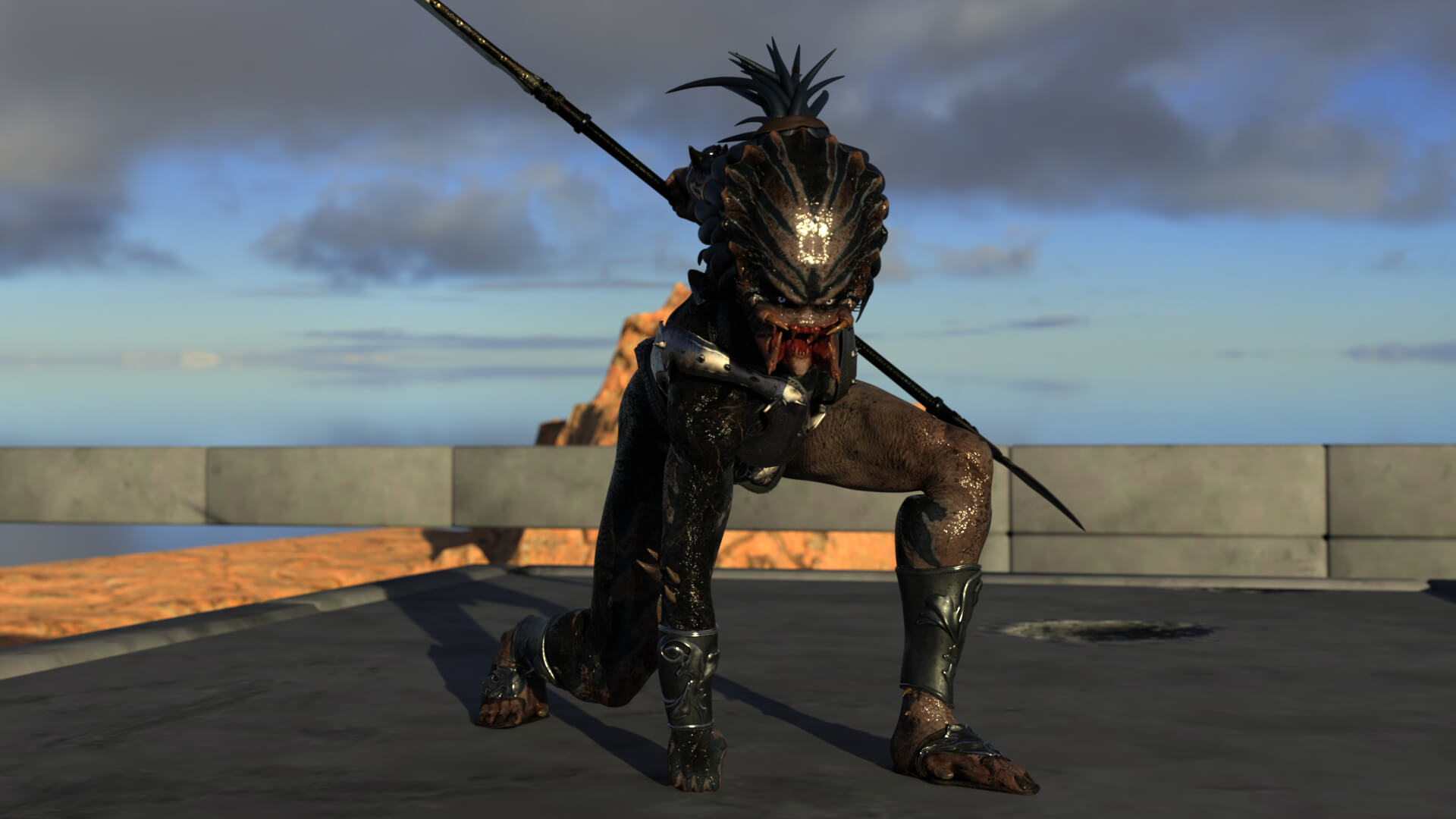 Female Predator in Training 3D Render, Digital Art by editsulli