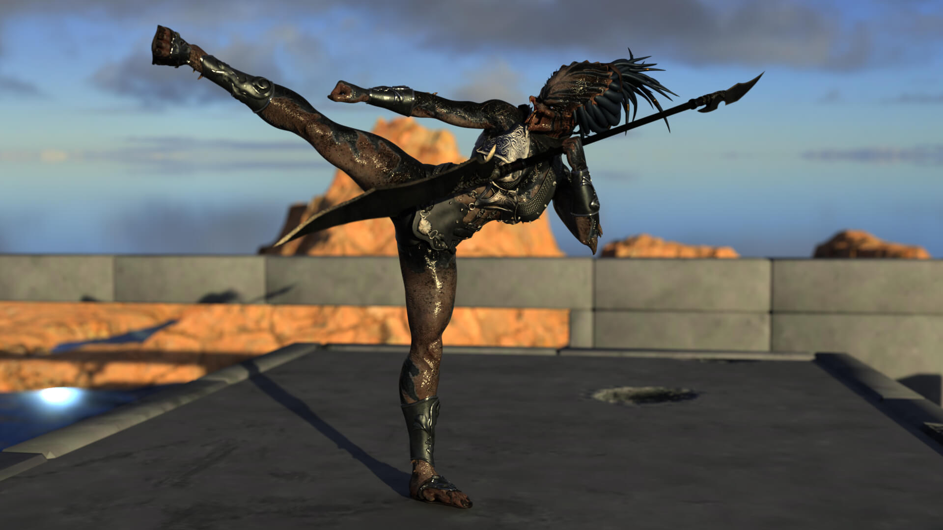 Female Predator in Training 3D Render, Digital Art by editsulli