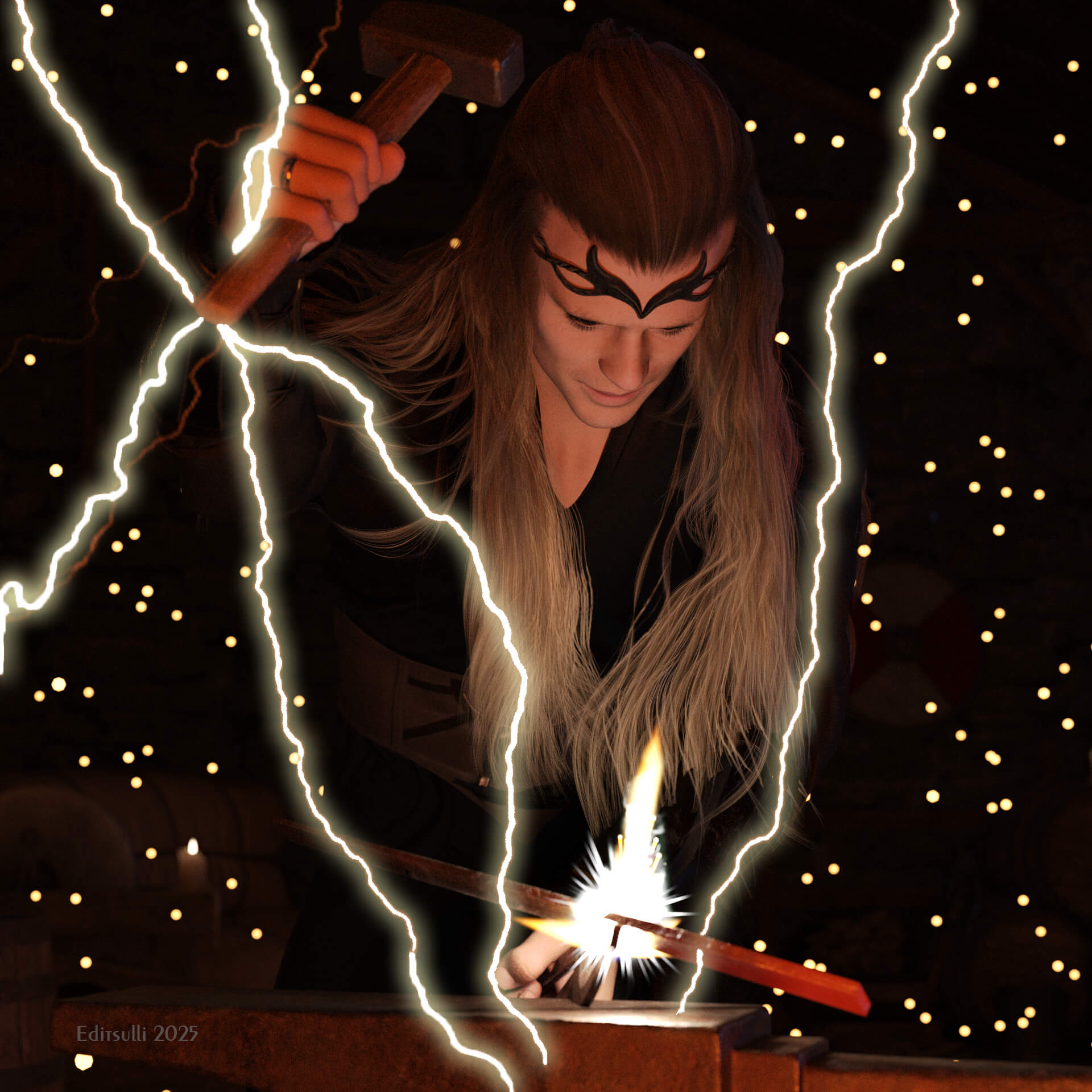 Forging 3D Render, Digital Art by editsulli