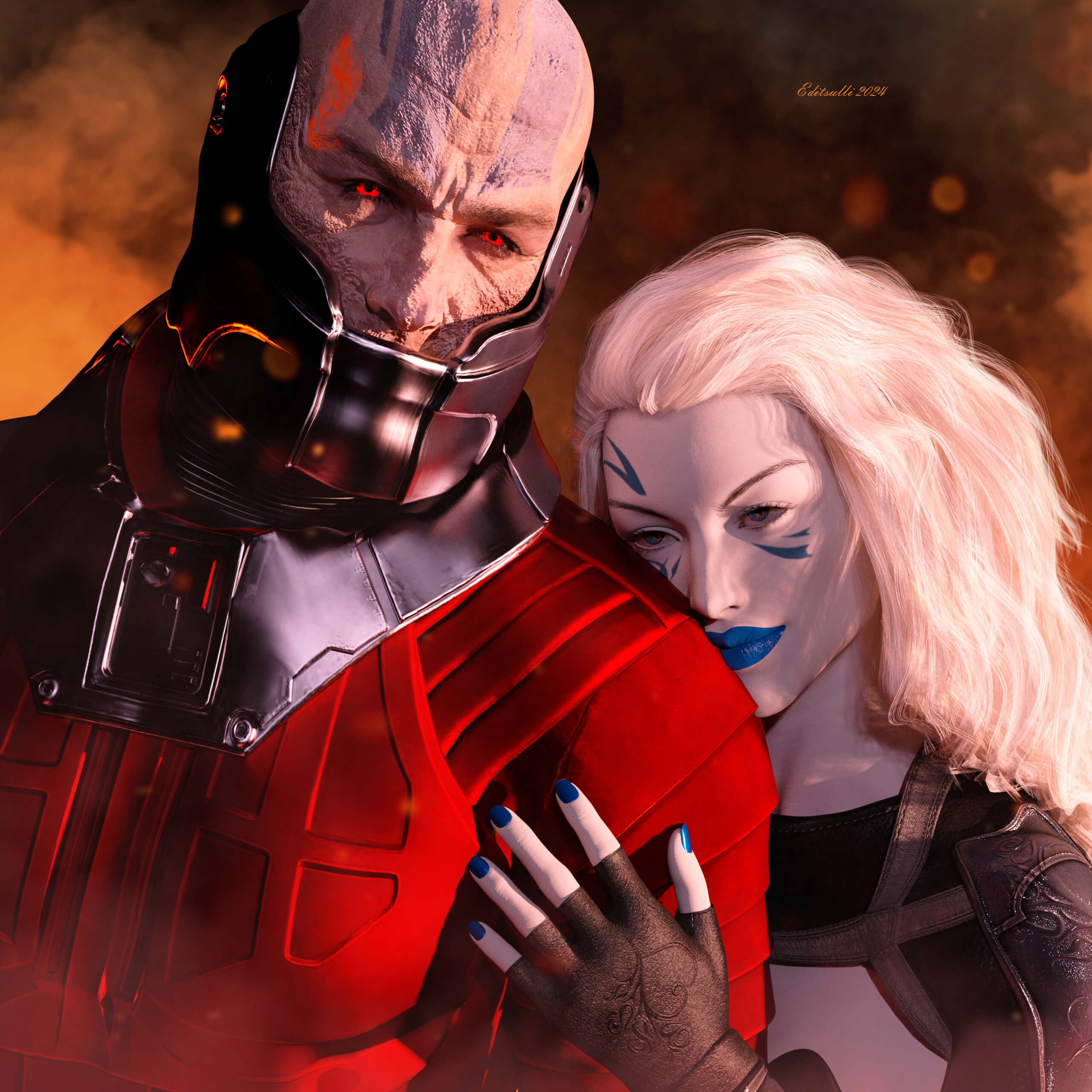 Malak and Jarael 3D Render, Digital Art by editsulli