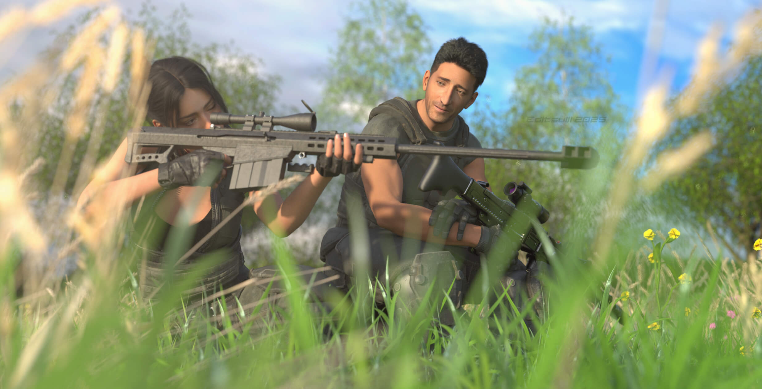 Royce and Isabelle 3D Render, Digital Art by editsulli